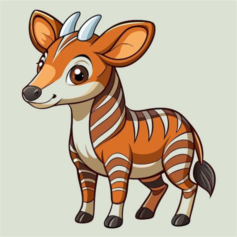 Premium Vector Happy Okapi Cartoon Vector Design