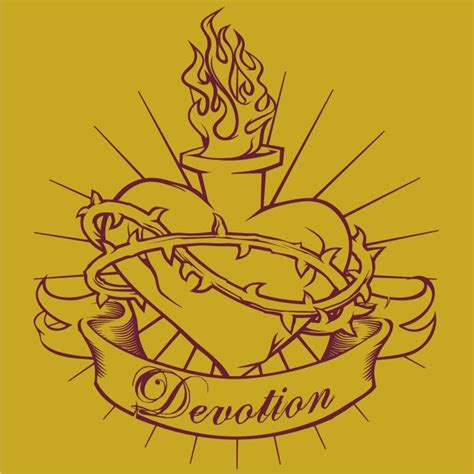 Sacred Heart Wall Decal Custom Name Traditional Tattoo Style