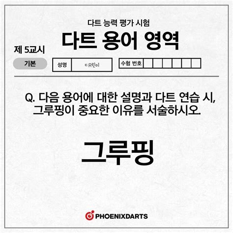 [다트 능력 평가 시험 6] 다트 유저라면 한 번쯤 들어봤을 Phoenixdarts Korea