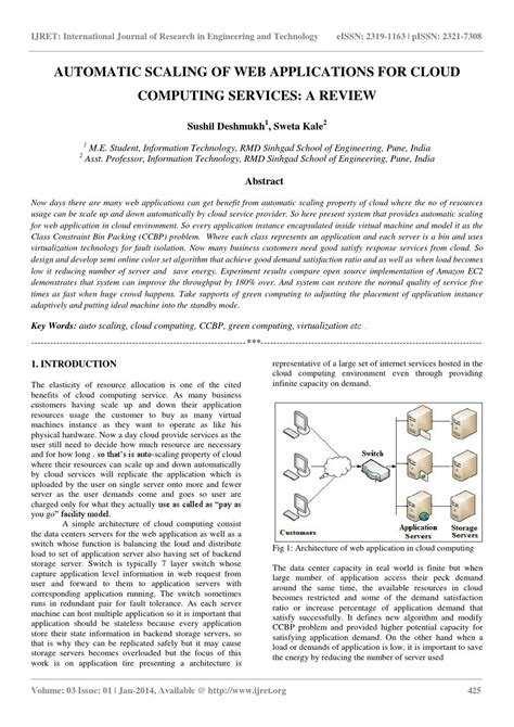 Automatic Scaling Of Web Applications For Cloud Computing Services By