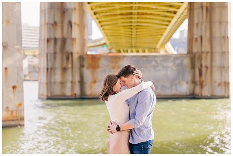 A Downtown Pittsburgh Riverwalk And Lake Elizabeth Engagement Session