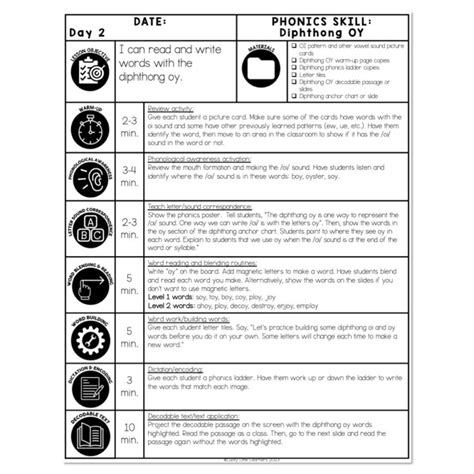 Lucky to Learn Phonics - Other Vowels - Diphthongs OI OY OU OW - Lesson Plan Day 2 - Lucky ...