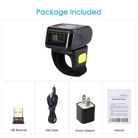 Eyoyo D Wireless Ring Barcode Scanner Compatible With Bluetooth Function GHz Wireless