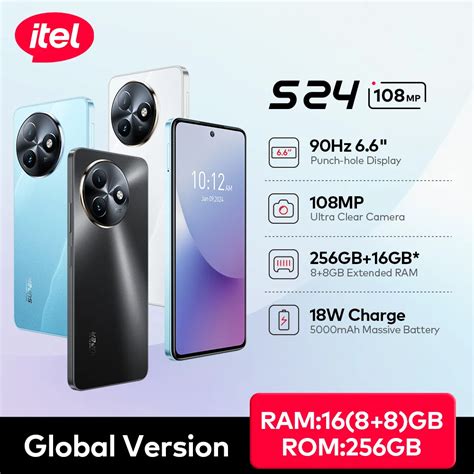 Itel Tel Fono Inteligente S24 Smartphone Con Android Nfc 108mp 16gb 256gb 90hz Pantalla De 6 Png