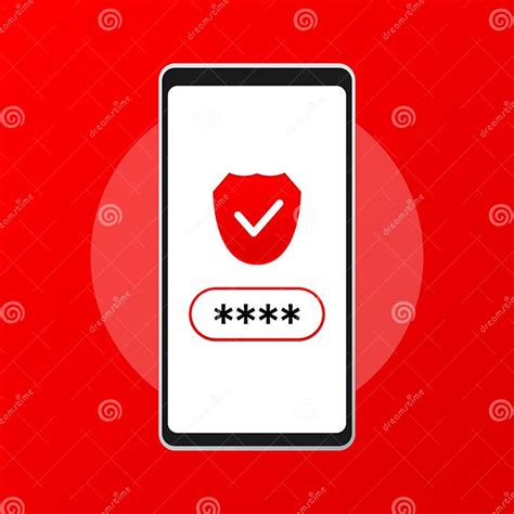 Smartphone Unlocked And Password Notification Vector Mobile Phone Security User Authorization