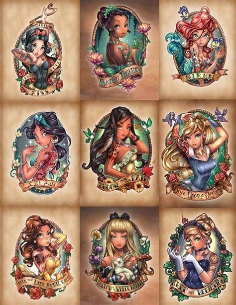 Punk Disney Tatted Princesses Punk Disney Pinterest Disney