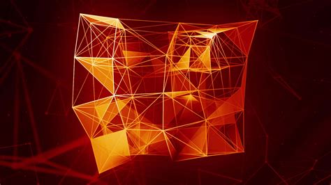 beautiful abstract red polygonal surface moving in animation motion