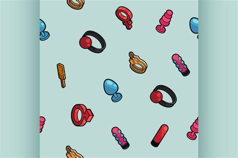 Sex Shop Color Outline Isometric Pattern By Netkoff TheHungryJPEG