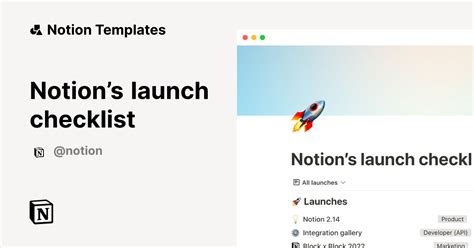 Notion’s launch checklist Template by Notion | Notion Marketplace