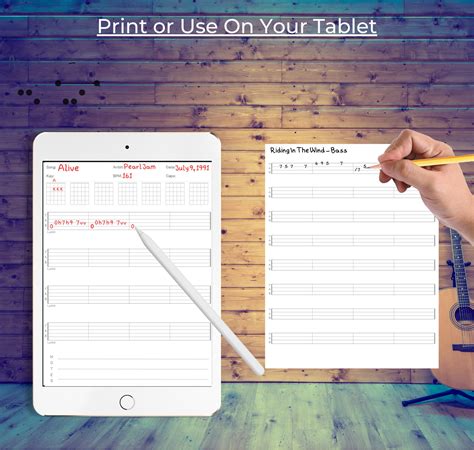 Printable Notation Paper Sheet Bundle Blank Sheets 13 Guitar Bass