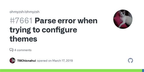Parse Error When Trying To Configure Themes · Issue 7661 · Ohmyzsh