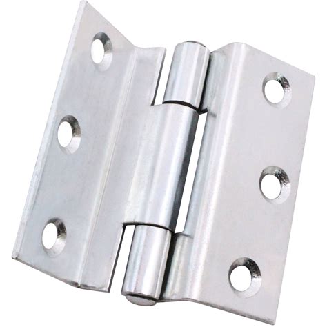 Rebated Cranked Stormproof Hinges 25 Steel 63mm Square Zinc