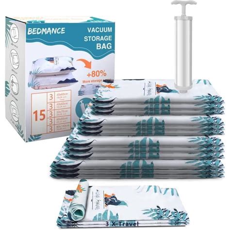 Bedmance Sac sous Vide Vetement Aspirateur Pièces Housse de Rangement sous Vide Réutilisable