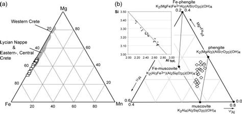 A Fe Mn Mg Ternary Diagram Showing The Composition Of Fe Mg