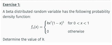 Solved Exercise 1 A Beta Distributed Random Variable Has