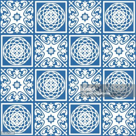 부엌 백스플래시 디자인 벡터 일러스트레이션을위한 Azulejo 사각형 세라믹 스페인어 타일 0명에 대한 스톡 벡터 아트 및 기타 이미지 0명 고풍스런 그래픽 프린트