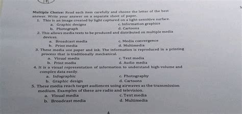 Multiple Cholce Read Each Item Carefully And StudyX