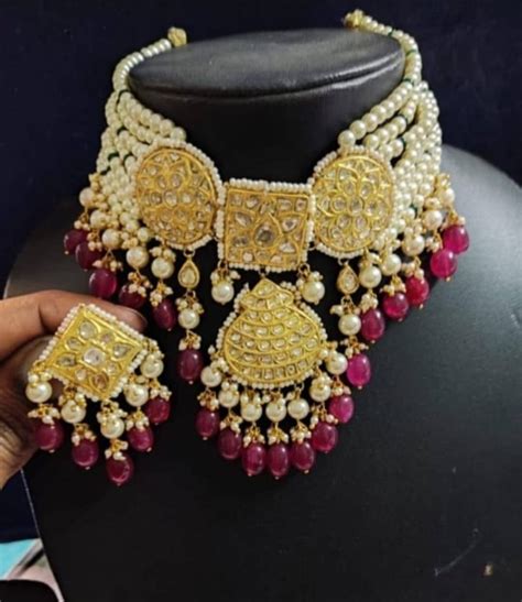 Golden Gold Choker Necklace Set Box At ₹ 90000set In Jaipur Id