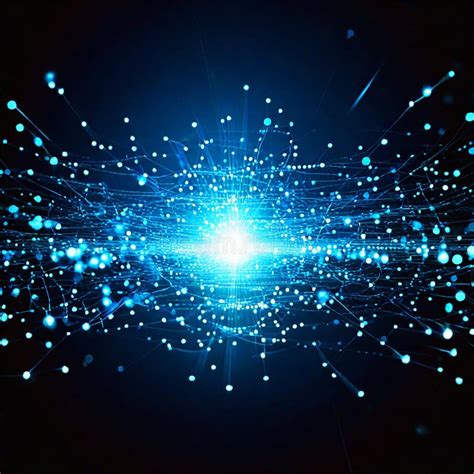 Abstract Technology Background With Glowing Particles Vector Illustration For Your Design Stock