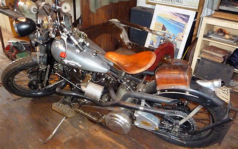 Circa 1934 Harley Davidson Koslow At Cyril Huze Post Custom