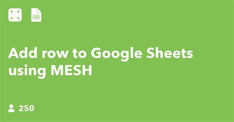 Add Row To Google Sheets Using MESH IFTTT