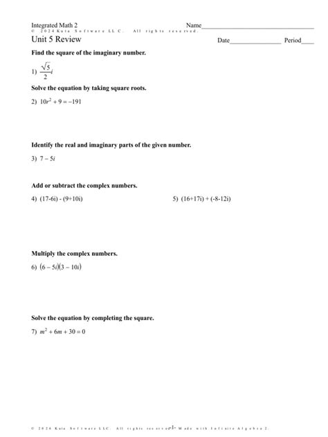Unit 5 Review Pdf Discrete Mathematics Elementary Mathematics