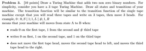 Solved Problem 3 10 Points Draw A Turing Machine That