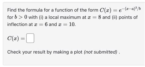Solved Find The Formula For A Function Of The Form Chegg Com