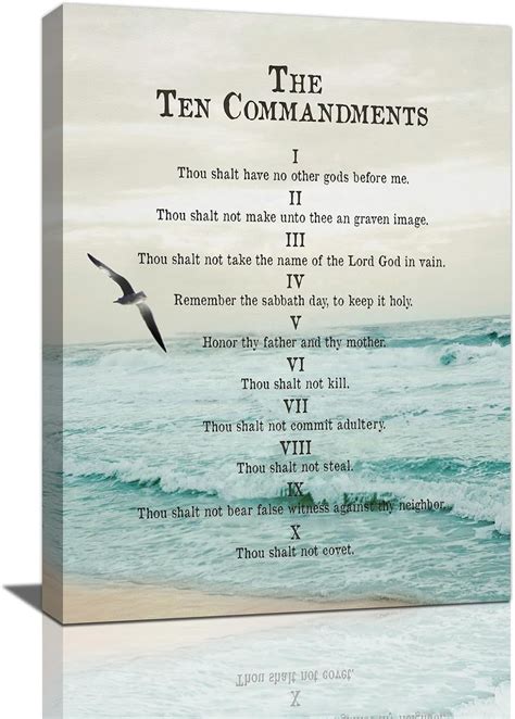 Aefer 10 Commandments Decor Wall Art Ten Commandments Canvas Prints