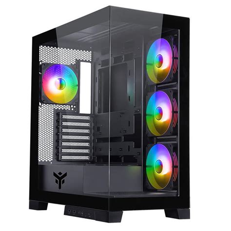 Itek Case Showbui 45b Gaming Tower Atx 4x12cm Argb Fan 2xusb3 Type C Side Front Panel Te