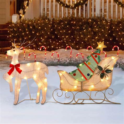 Waterglide Set Of 2 Christmas Decorations Outdoor 23 Inch