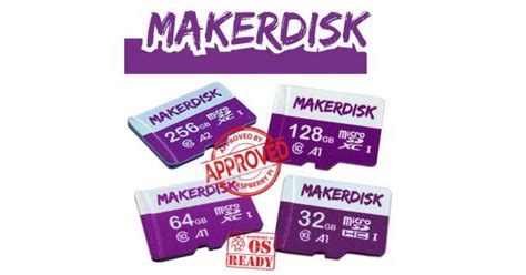 raspberry pi approved makerdisk microsd card with rpi os