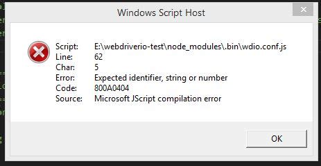 Javascript Microsoft JScript Compilation Error 800A0404 Stack Overflow