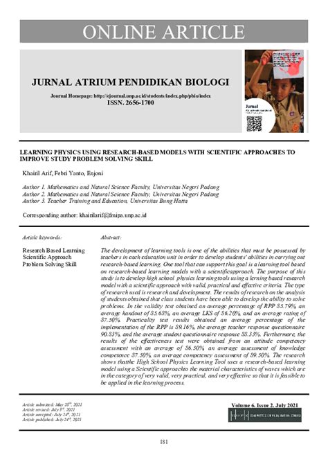 pdf learning physics using research based models with scientific