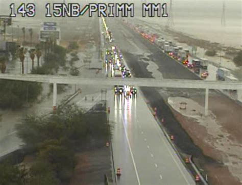 Rain Flooding Cause Closure Along I 15 Primm