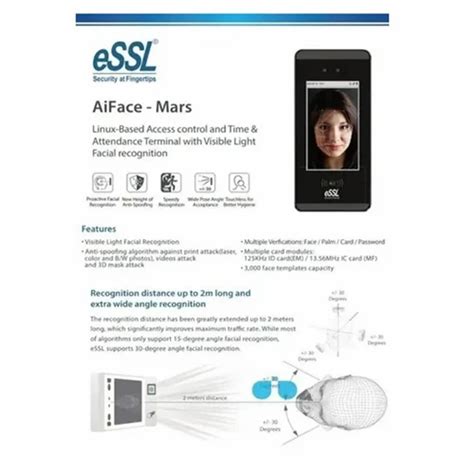 ESSL AI Face Mars Face Biometric Attendance System At 13500 Piece Biometric Attendance