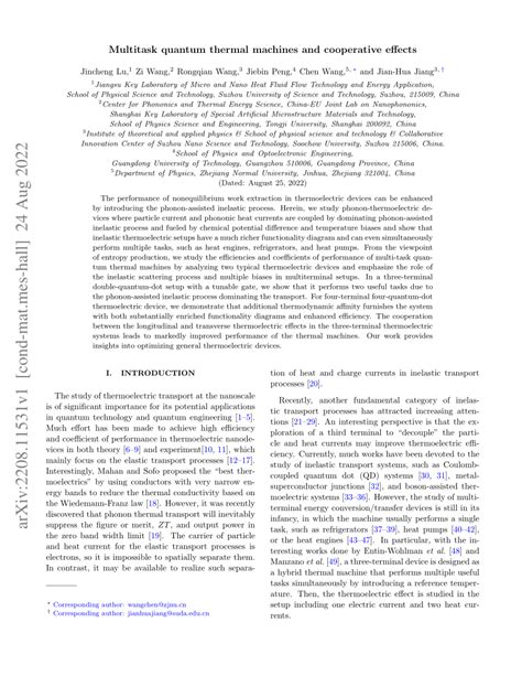 Pdf Multitask Quantum Thermal Machines And Cooperative Effects