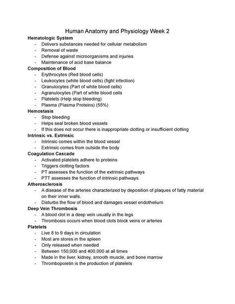 Human Anatomy And Physiology Week 2 Lecture Notes Human Anatomy And