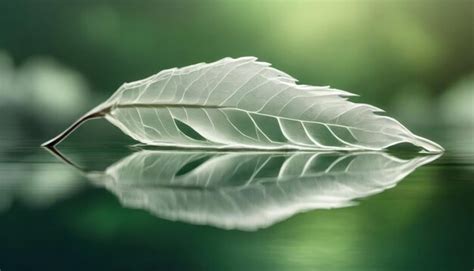 Leaf And Reflection Premium Ai Generated Image