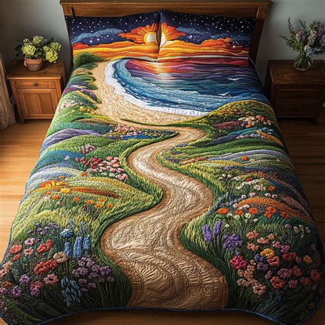 Tranquil Riverway 3 Piece Quilted Bedding Set Ncu0pt4294 Vantique