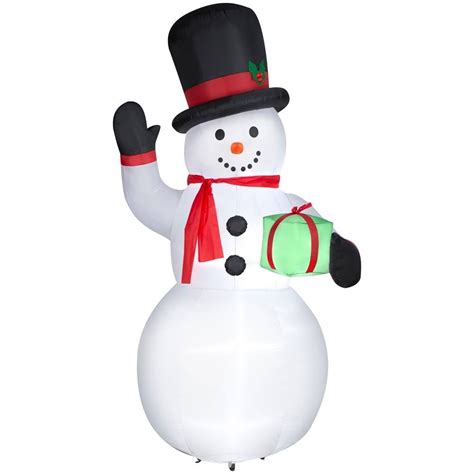 Inflable Holiday Time Muñeco De Nieve Inflable Con Regalo De 305 Cm
