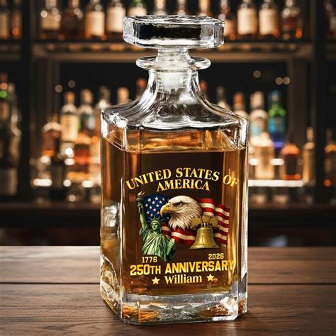 Usa 250th Anniversary Whiskey Decanter And Glass Set 1776 2026 Liberty