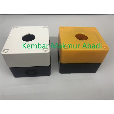 Jual Control Box Push Button 22mm 1 Lubang Putih Kuning Kontrol Box 1Lubang Push Button 1