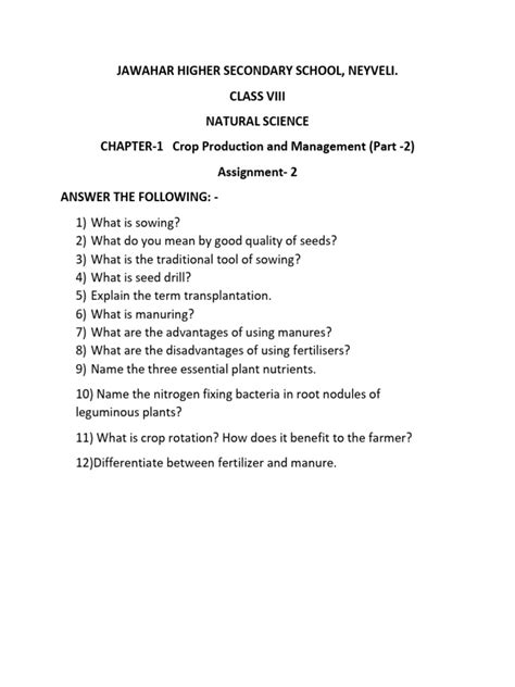 Viii Ns Assignment 2 Pdf