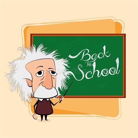 Albert Einstein Cartoon In A Classroom Scene Stock Vector Illustration Of Isolated Chalkboard