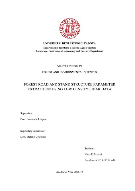 Pdf Forest Road And Stand Parameter Extraction Using Low Density