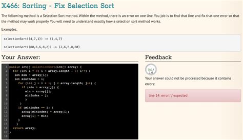 Solved X Sorting Fix Selection Sort The Following Chegg Com