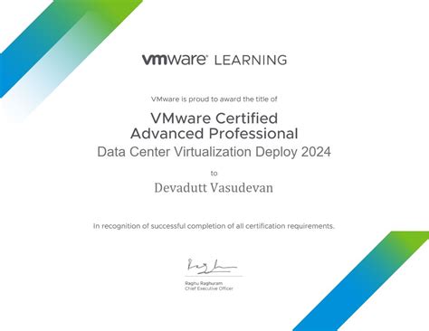 Vmware Certification Vcap Devadutt Vasudevan