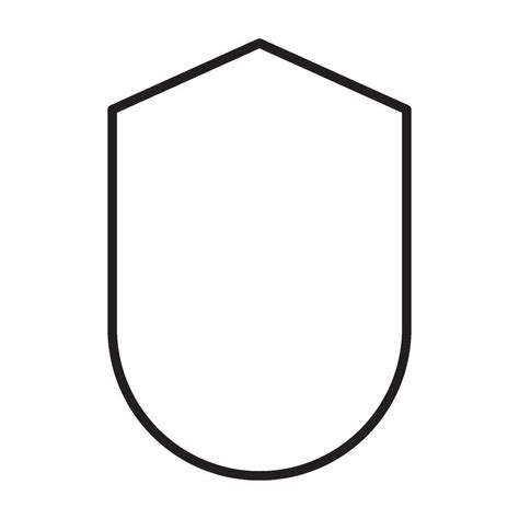 Outlined Shield Icon In Flat Monochrome Style 53473432 Vector Art At