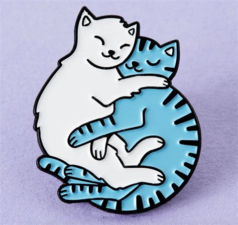 Cuddling Cats Soft Enamel Pin Somuch Fashion